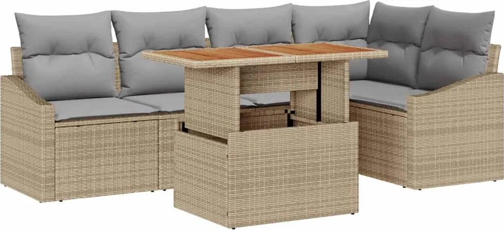 Sada zahradních pohovek 6 ks Beige a šedá 3349839