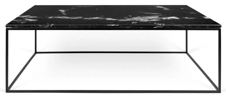 BonamiČerný mramorový konferenční stolek s černými nohami TemaHome Gleam, 75 x 120 cm