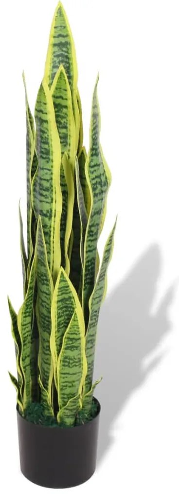 Umělá rostlina sansevieria s květináčem 90 cm zelená