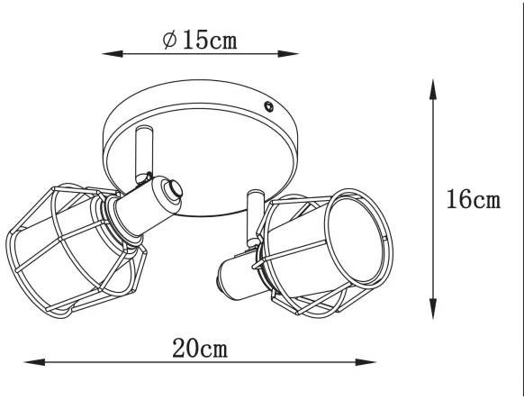 Lucide 77977/12/30 - Bodové svítidlo NILA 2xE14/25W/230V