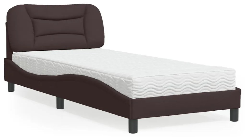 Postel s matrací Hvar tmavě hnědá 90 x 200 cm textil 3208509