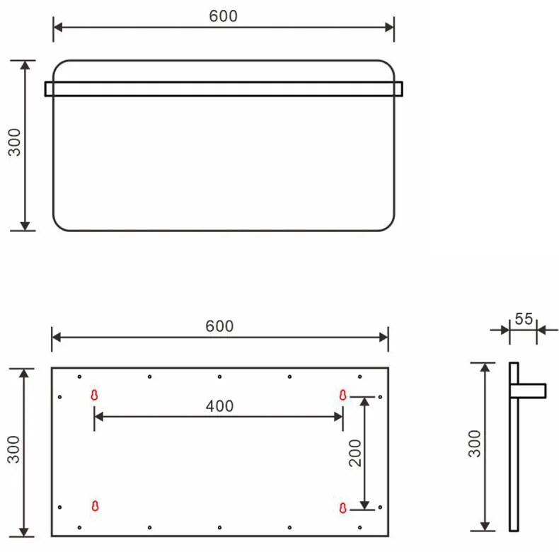 Sapho ELMIS elektrický sušák ručníků 600x300 mm, 90 W, hliník, bílá mat EB620