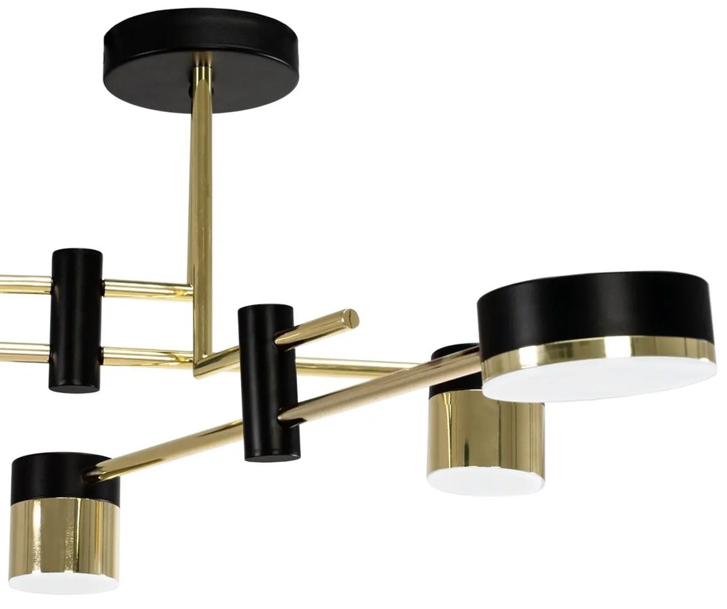 Toolight, LED stropní svítidlo 4x30W APP1001-4C, černá-zlatá, OSW-07533