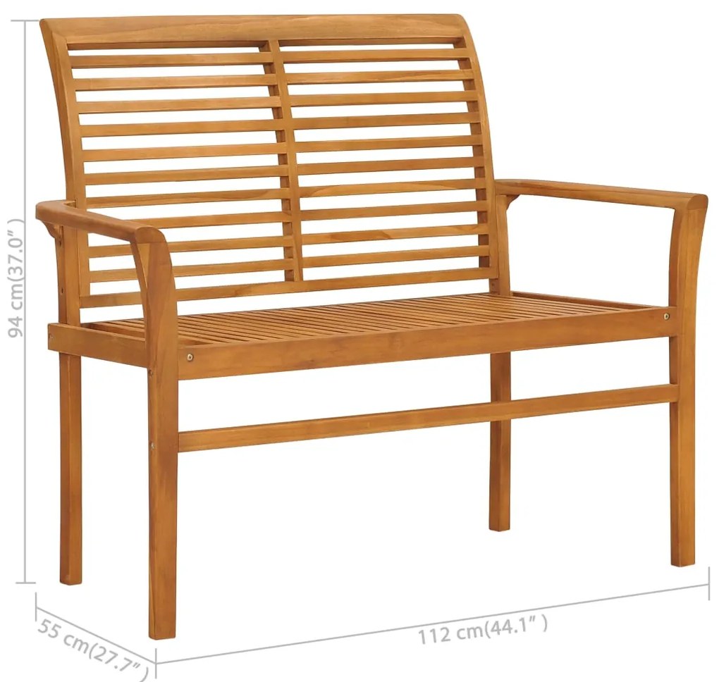 vidaXL Marketos Zahradní lavice s taupe poduškou 112 cm masivní teak