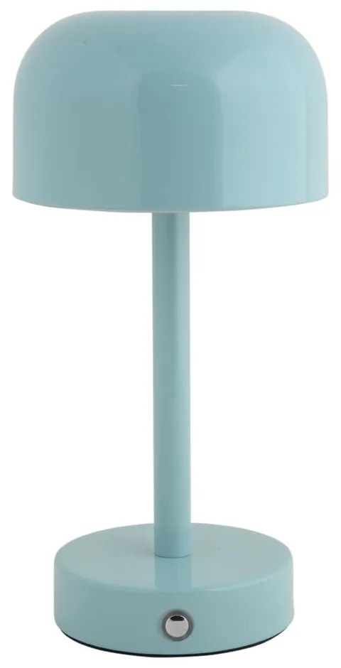 Světle modrá LED stolní lampa s kovovým stínidlem (výška 24,5 cm) James – Leitmotiv