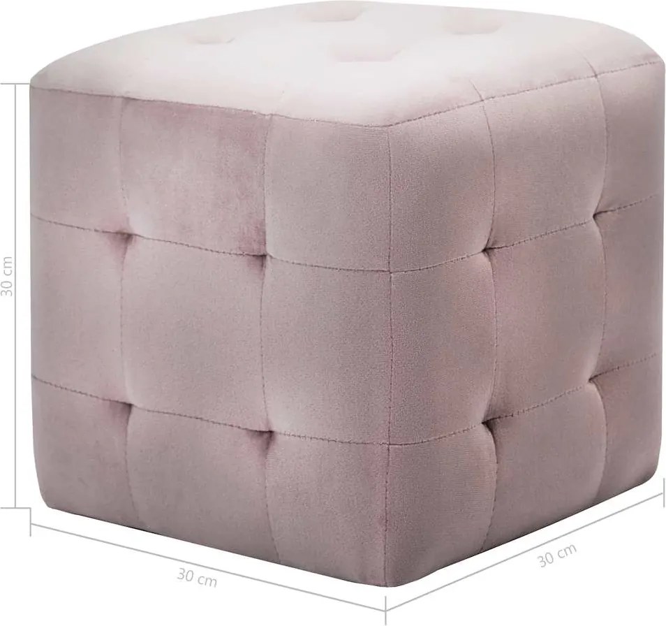 Noční stolky 2 ks růžové 30 x 30 x 30 cm sametová látka 249020