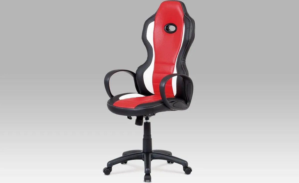 Autronic Kancelářská židle, koženka černá + červená KA-E910 RED
