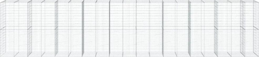 Gabionový koš s víkem 950 x 100 x 200 cm pozinkované železo 3295242
