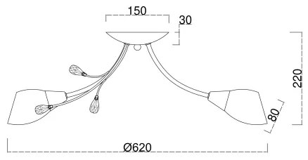 Brilagi - Přisazený lustr MEGAPOLIS 5xE14/60W/230V lesklý chrom
