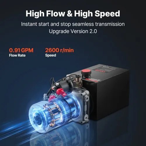Hydraulický agregát 6 l, Maximální přetlak 22 MPa a průtok 3,4 l/min VEVOR