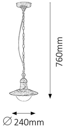 Rabalux 8740 - Venkovní závěsné svítidlo OSLO 1xE27/60W IP44