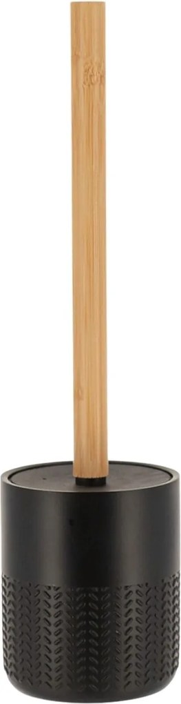 WC štětka Eira, černá/s dřevěnými prvky