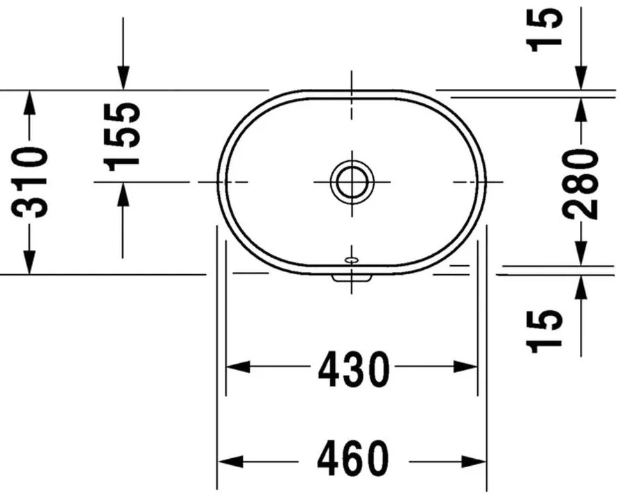 Duravit Bathroom_Foster - Vestavěné umyvadlo, bez plochy pro armaturu, 43 x 28 cm, bílé 0336430000