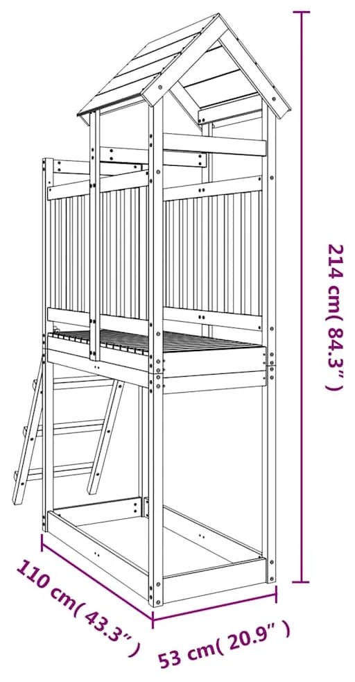 Dětské Hřiště Na Zahradu 53X110X214 Cm Impregnovaná Borovice - Masivní dřevo douglasky