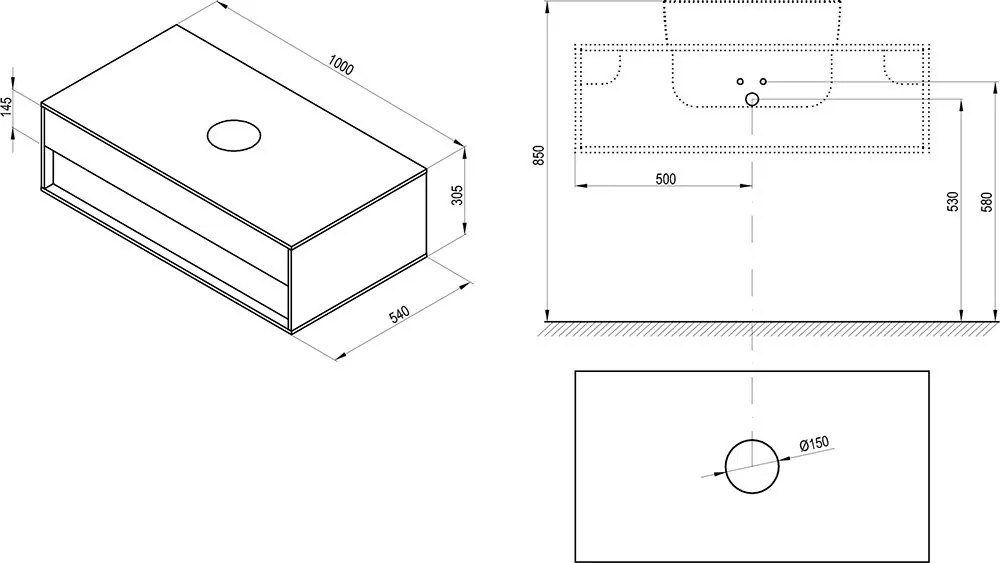 Ravak SD Step 1000 100 x 30,5 cm X000001417 skříňka pod umyvadlo bílá/dub