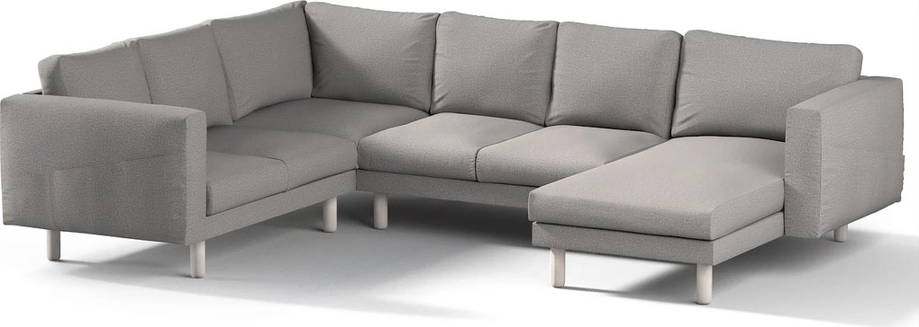 Potah na pohovku IKEA Norsborg rohová, 5-místná se šezlongem barva šedá látka pletený vzor