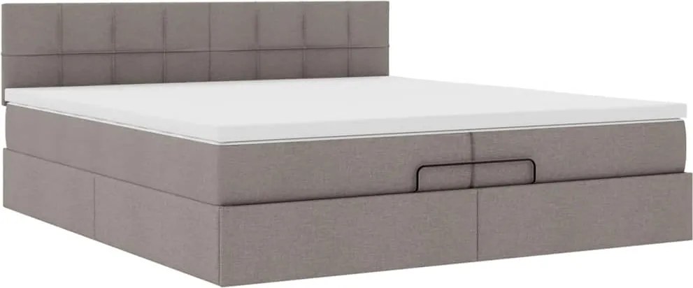 Osmanský rám postele s matrací taupe 200x200 cm textil 3311488
