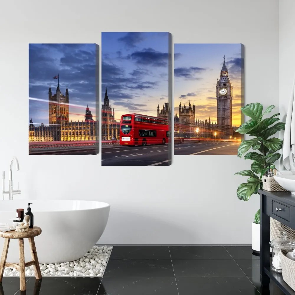 Vícedílný obraz Panorama Westminster A Big Ben, Londýn Nedostatek Nedostatek Přírodní plátno 60x40