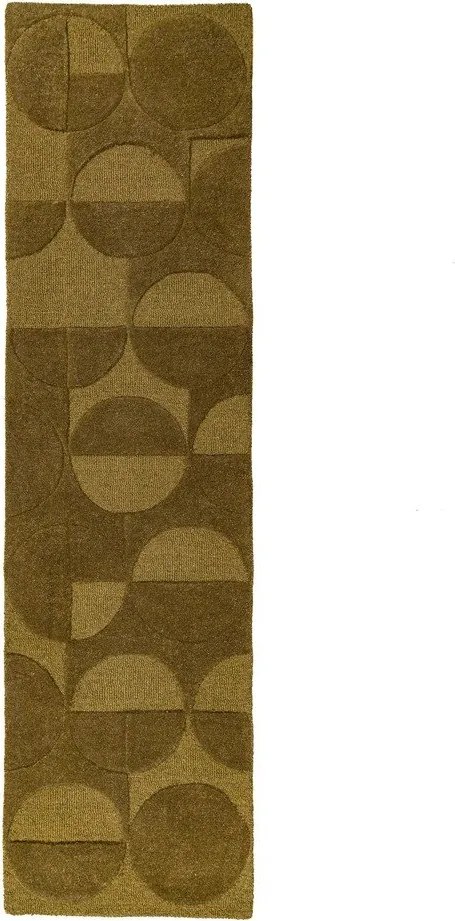 Tmavě zelený ručně tkaný vlněný běhoun 60x230 cm Gigi – Flair Rugs