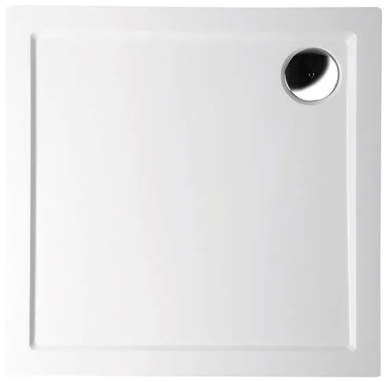 POLYSAN - AURA LIGHT sprchová vanička z litého mramoru, čtverec 90x90x3cm, bílá 11221