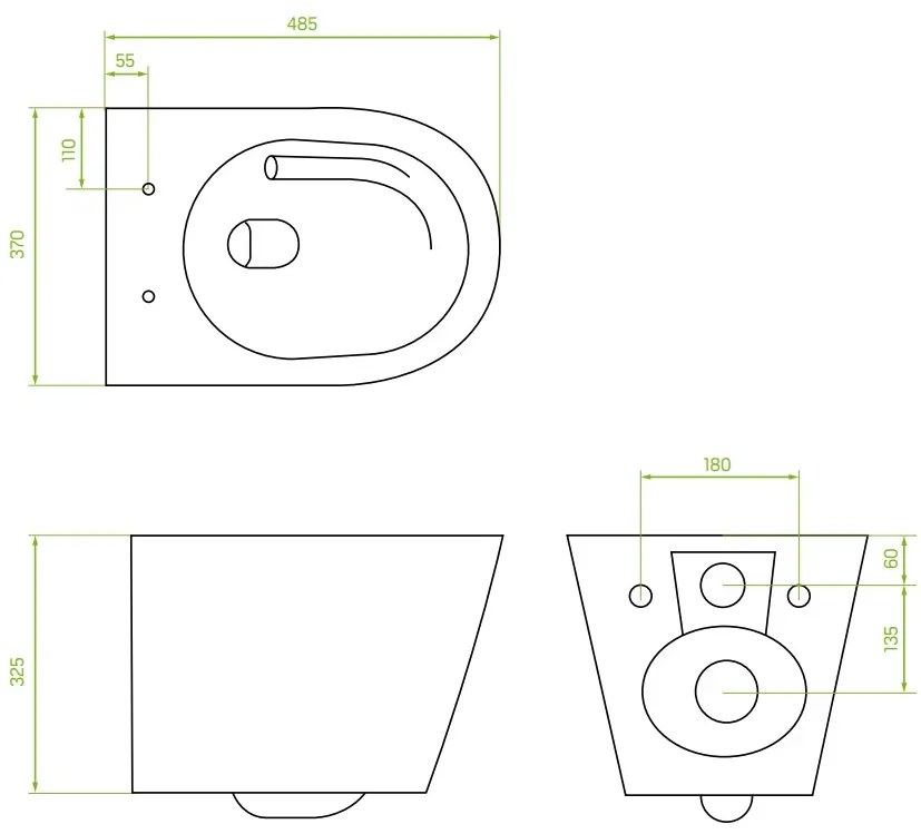 Laveo Jari Cycleon, závěsné WC s vířivým systémem CycleOn 485x370x325 mm + toaletní sedátko, bílá, LAV-VMJ_609S