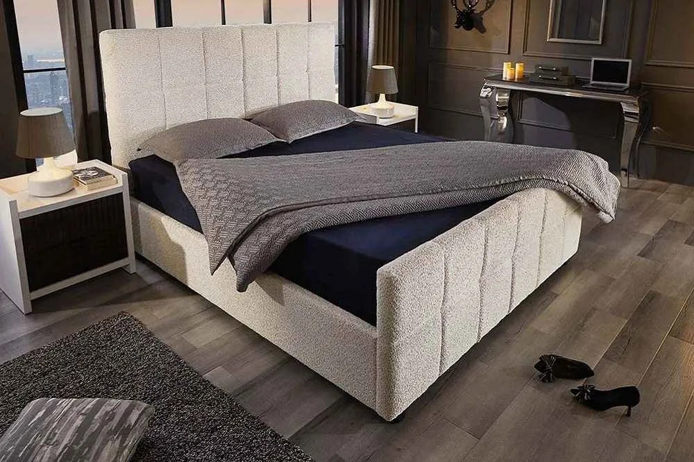 Designová postel Viola 160 x 200 cm krémová