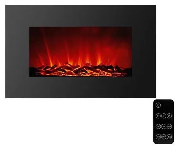 Bewello LED Nástěnný elektrický krb s topením LED/2000W/230V 56x88 cm gl-BW2022
