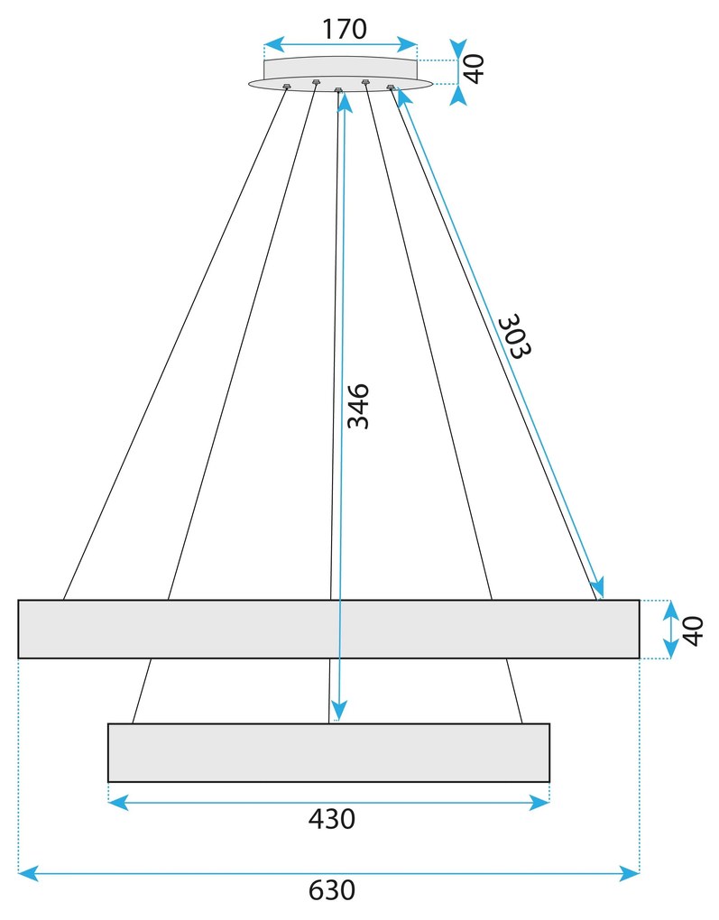 Toolight Závěsné LED osvětlení Urban B5 G045-2CP zlaté