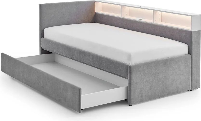 Šedá rohová dětská postel s úložným prostorem bez roštu 140x200 cm Uno – Meise Möbel