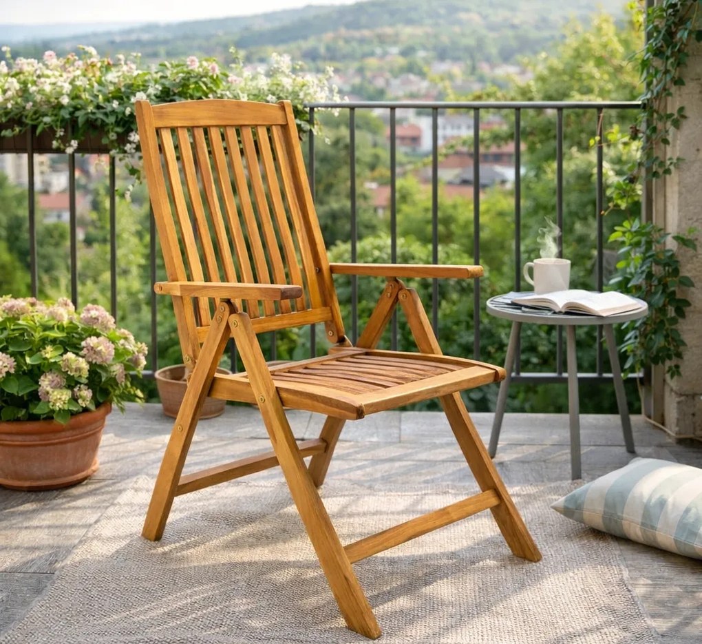 Doppler TAMAN DORSET FSC® teak polohovací zahradní křeslo