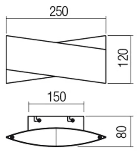 Redo 01-2379 nástěnné LED svítidlo Xavier černo/bílé, 17W, 3000K, 25cm