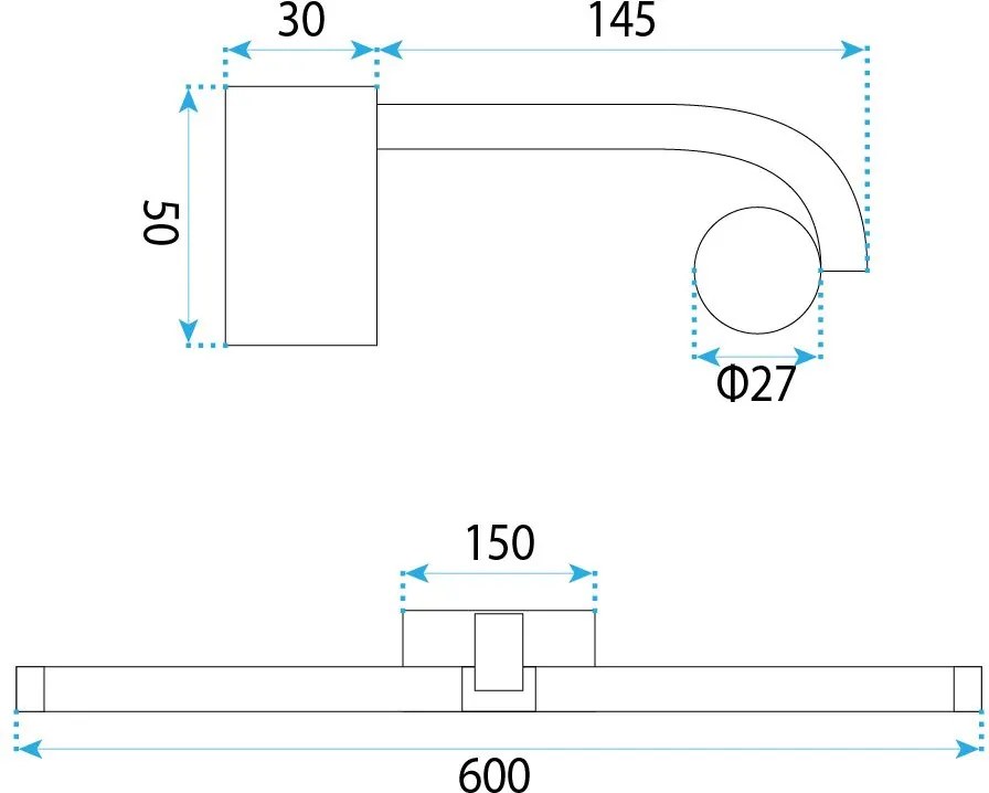 Toolight Toolight, LED nástěnné svítidlo 60cm, 13W, 4000K, 1000lm, APP1884-1W, zlatá lesklá, OSW-66039