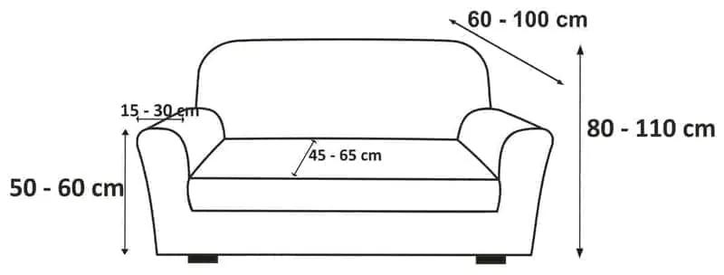 DekorTextil Potah na sedací soupravu elastický  Andrea - bílo-černý ROZMĚR: trojkřeslo š. 170 - 220 cm