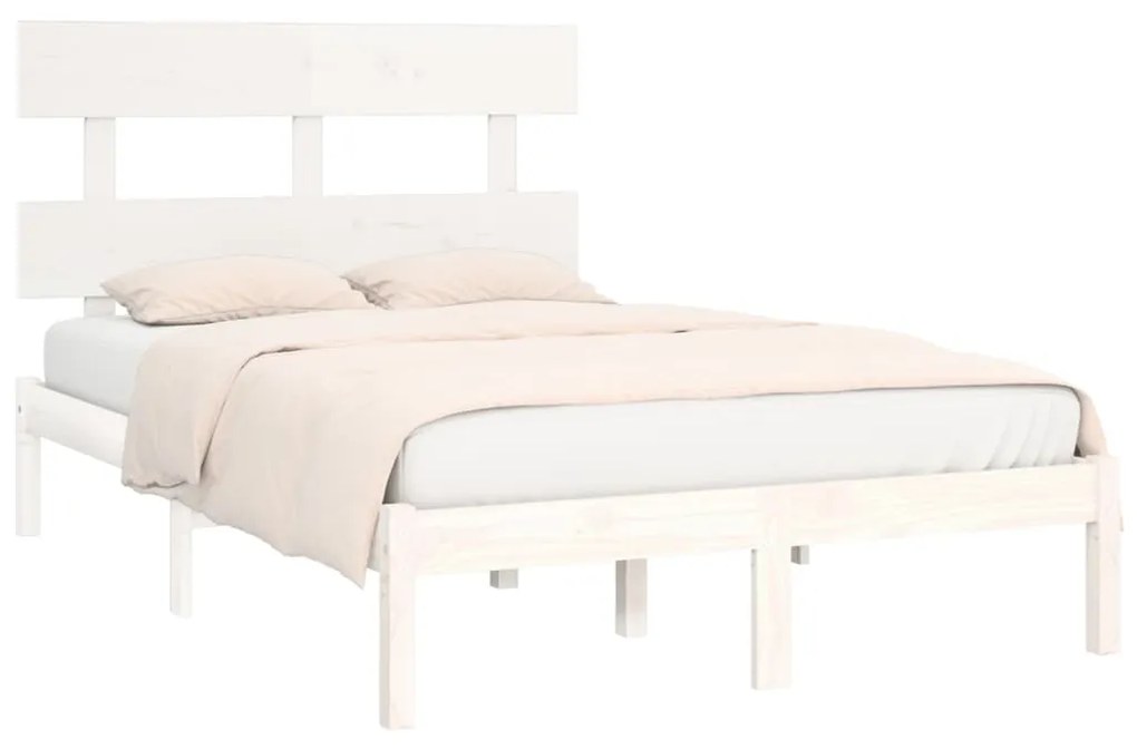 Rám postele bílý masivní dřevo 160 x 200 cm,  3104684