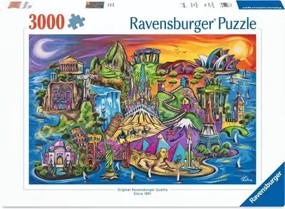 RAVENSBURGER Puzzle Cesta kolem světa / 3000 dílků / od 14 let
