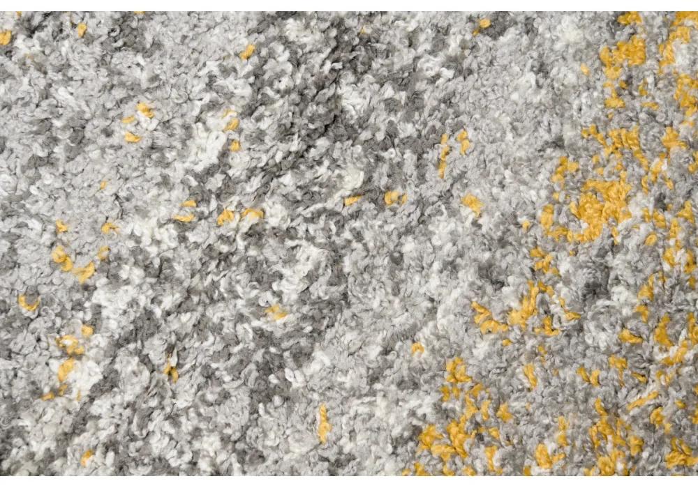 Kusový koberec shaggy Piska žlutý atyp 80x300cm
