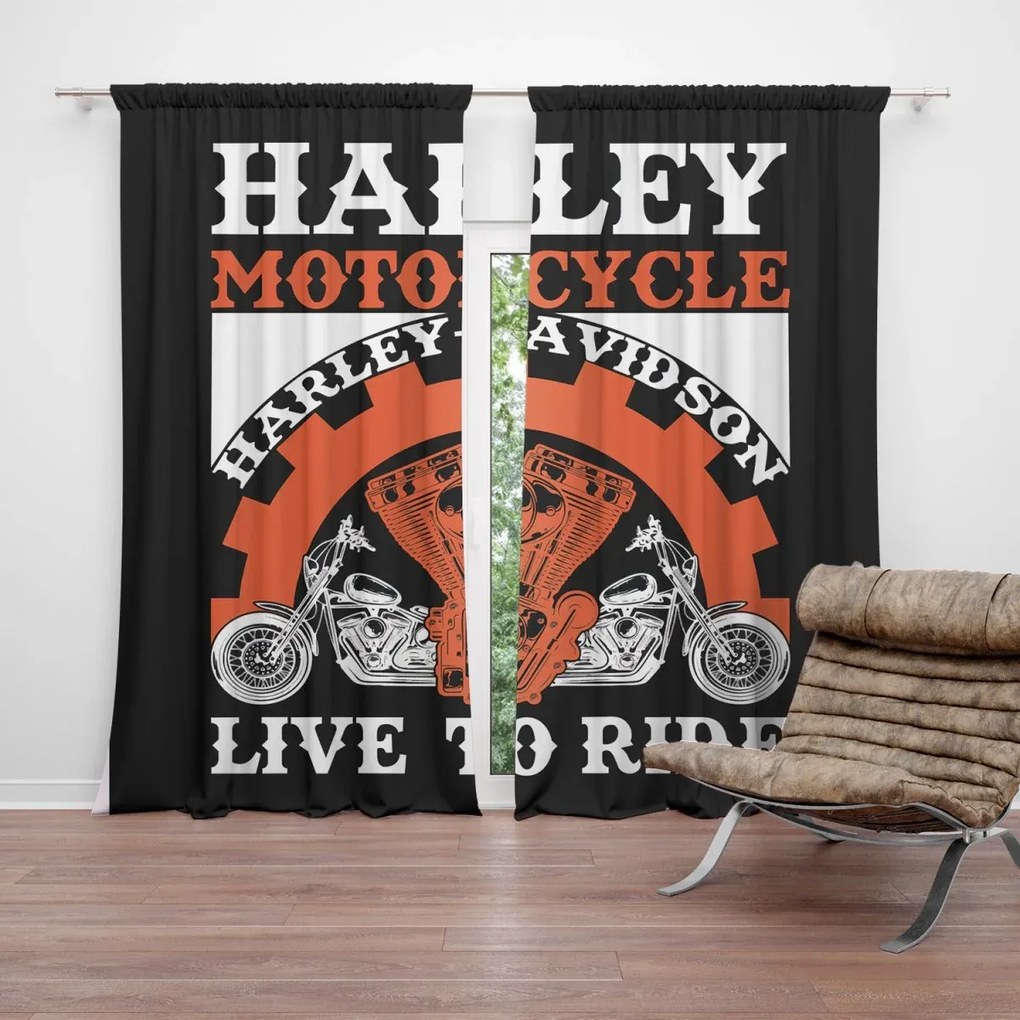 Sablio Závěs Harley-Davidson Live to ride: 2ks 140x250cm