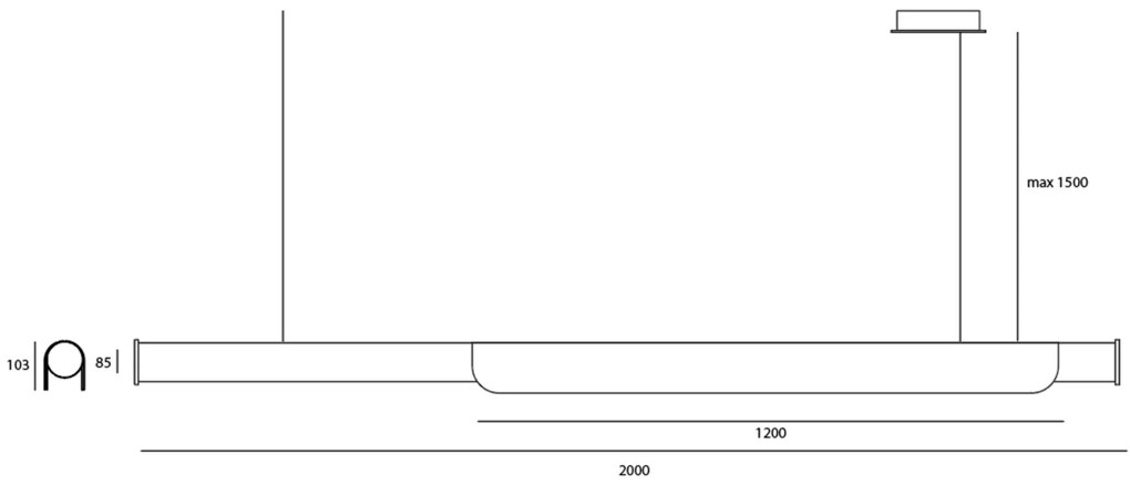 ZAHO Závěsné LED svítidlo ZUZU 80, d. 200 cm, 60W Barva: Přírodní dřevo, zlatá, Teplota světla: 2700K - teplá bílá, Stmívání, řízení: Casambi