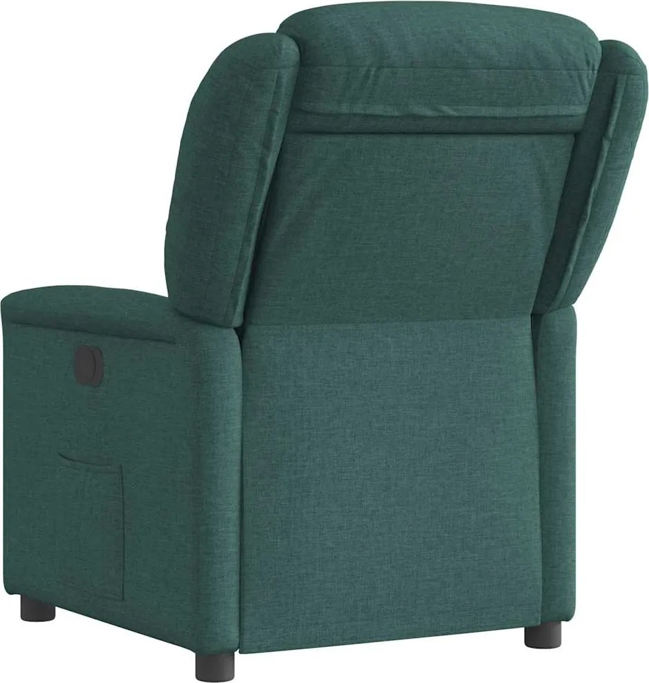 Elektrické polohovací křeslo tmavě zelené textil 3303180