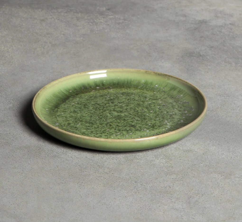 Tine K Home Dezertní talíř Dine Moss, zelená barva, keramika
