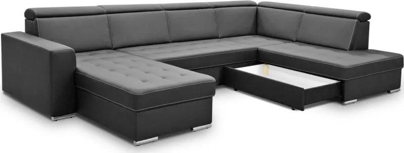 Casarredo - Komfort nábytek Rozkládací sedací souprava do U CONVERSO s úložným prostorem, výběr látek SK1 | Vybetre si umístění otomanu:: otoman na levé straně (viz obrázek),potah: aura 11