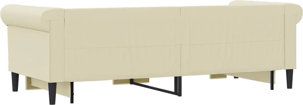 Válenda s přistýlkou krémová 90 x 200 cm umělá kůže 3197725