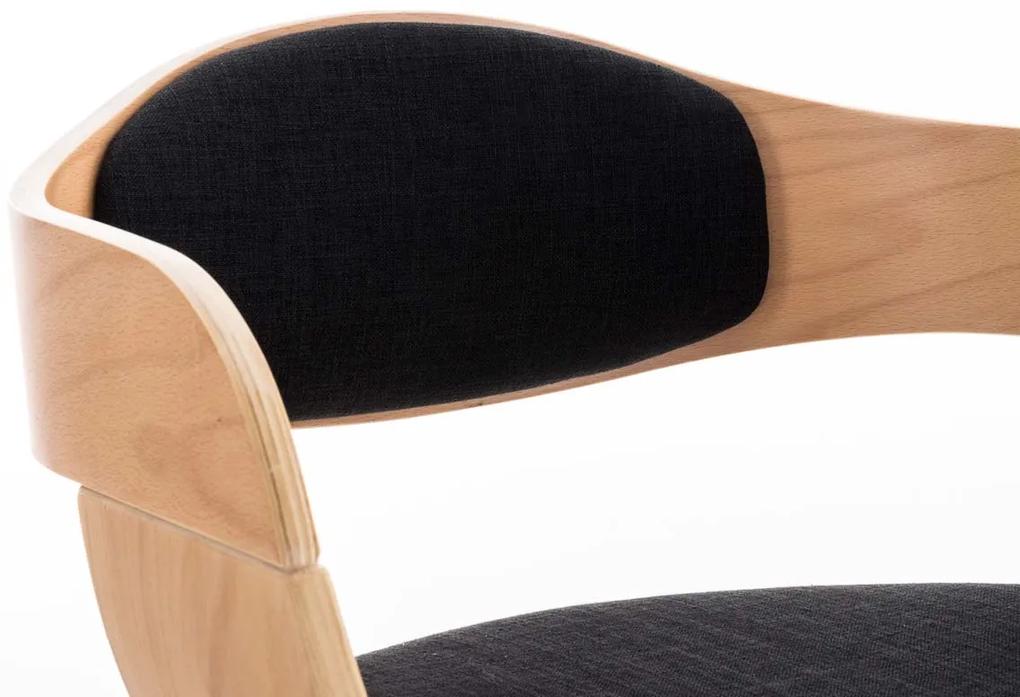 Jídelní židle Egdware - dřevo a látkový potah | přírodní a černá