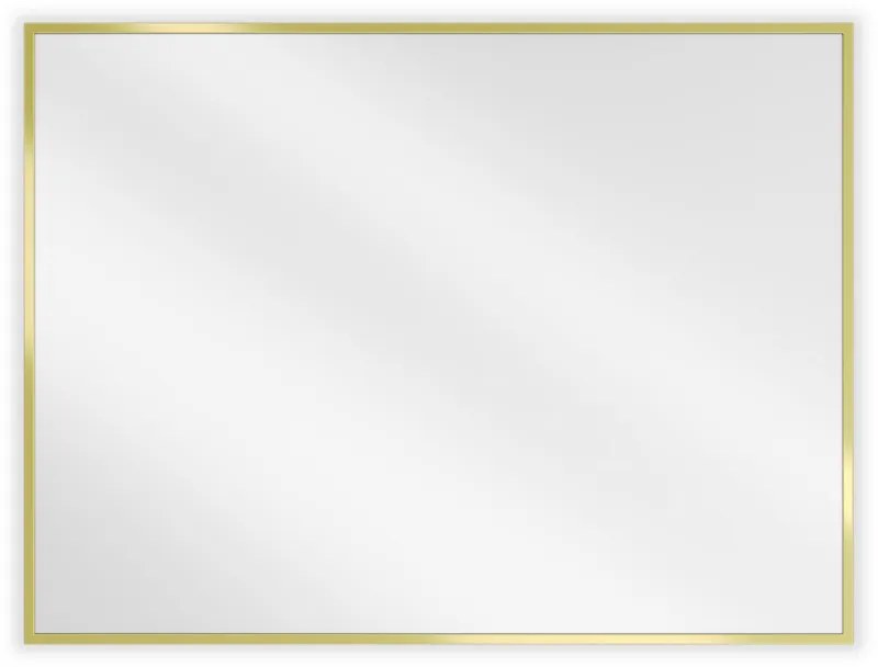 Mexen Loft, obdélníkové koupelnové zrcadlo 80 x 60 cm, barva rámu zlatá lesklá, 9852-080-060-000-50