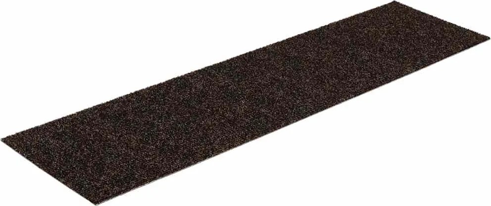 Schodové rohože samolepicí 30 ks 76 x 20 cm tmavě hnědé obdélníkové 3365728