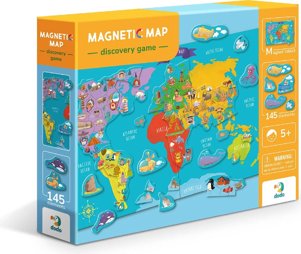 Puzzle dodo magnetická hra mapa světa