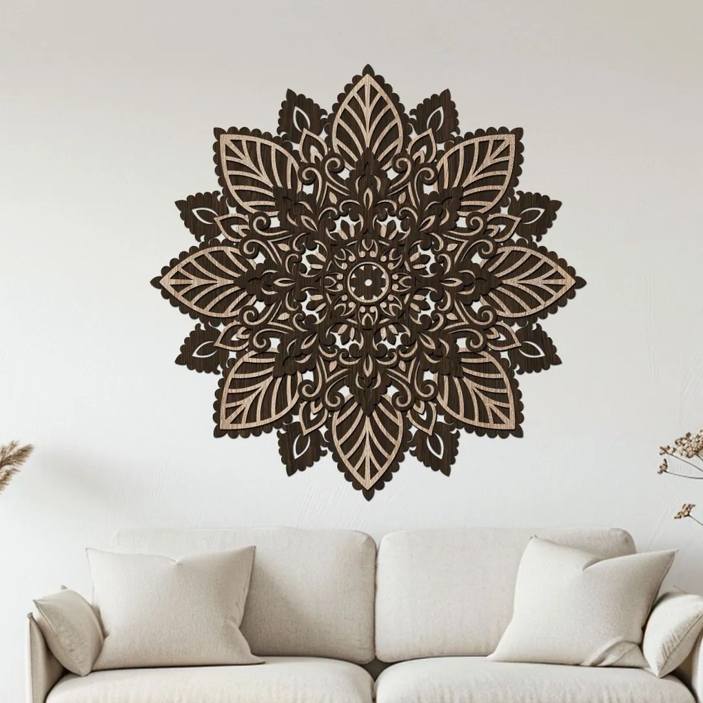 dřevo života 3 vrstvá mandala VDĚČNOSTI Rozměry šxv (cm): 40x40, Zvolte barevný dekor: javor-ořech