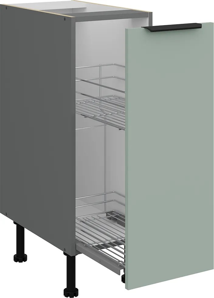 Kuchyňská linka ARIA sa | 300 + 180 cm | UNI dvířka | EXTRA VYSOKÁ | ANTIFINGER povrch | antracit/aquamarine