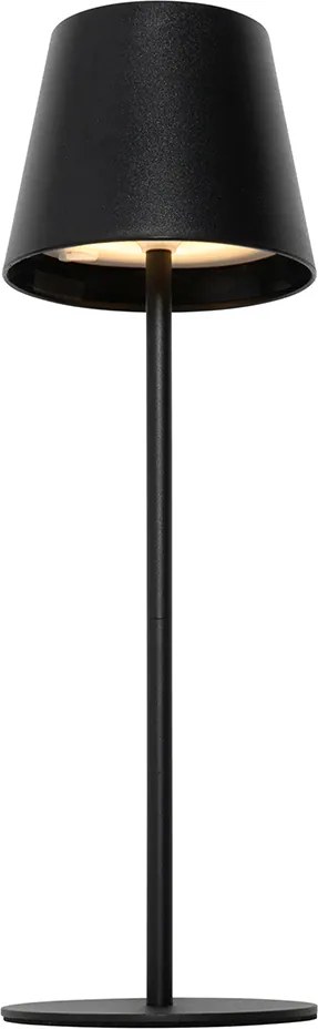 Stolní lampa černá včetně stmívače a dobíjecího LED IP54 - Murdock