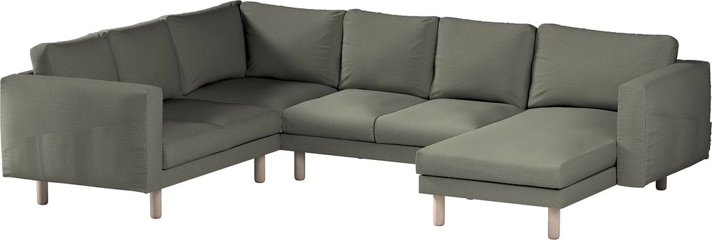 Potah na pohovku IKEA Norsborg rohová, 5-místná se šezlongem barva šedá látka pletený vzor